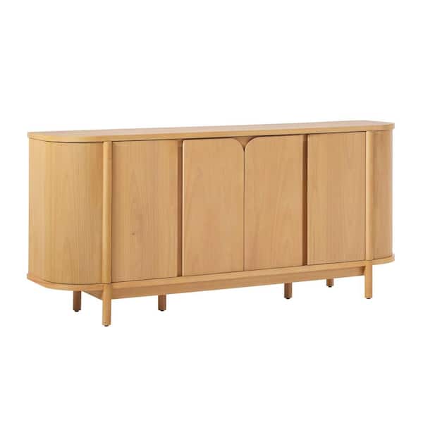 Welwick Designs Modern Natural MDF 70 in. Sideboard Cabinet with Rounded Edges WEEZR11704NA1