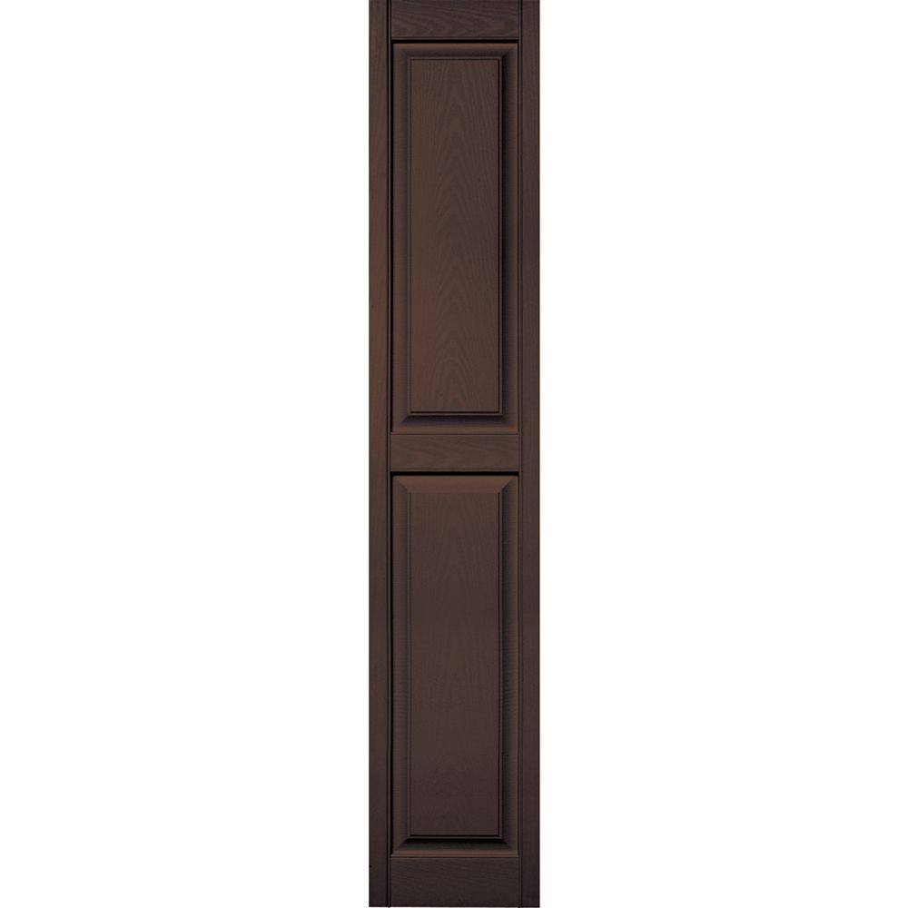 Builders Edge 14.75 in. x 80 in. Raised Panel Vinyl Exterior Shutters ...