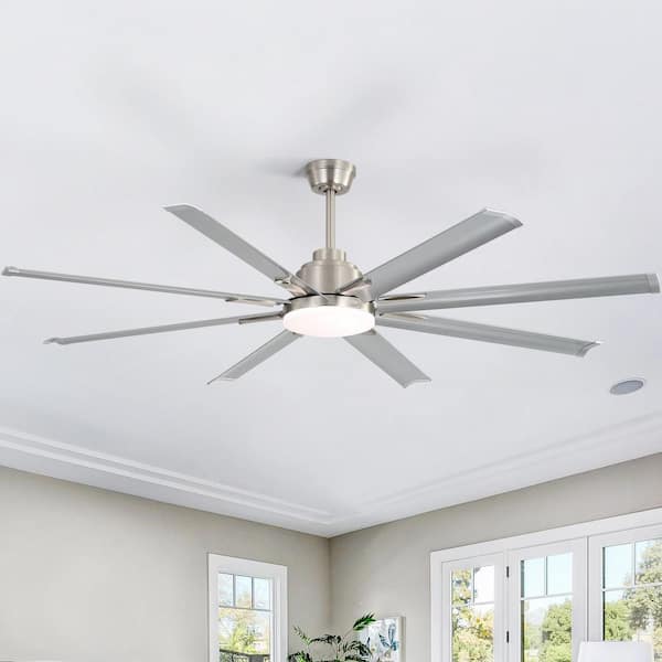 CACI Mall 72 in. Smart Indoor/Outdoor Integrated LED Nickel Ceiling Fan ...