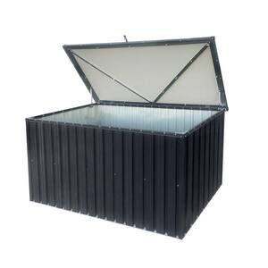 Yardgrace 260 Gal. Black Outdoor Resin Waterproof Deck Box with ...