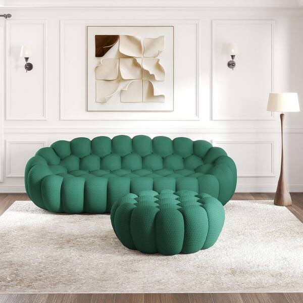 Magic Home (Set of 2) Bubble Couch, 98 in. Green Mesh Fabric Armless ...