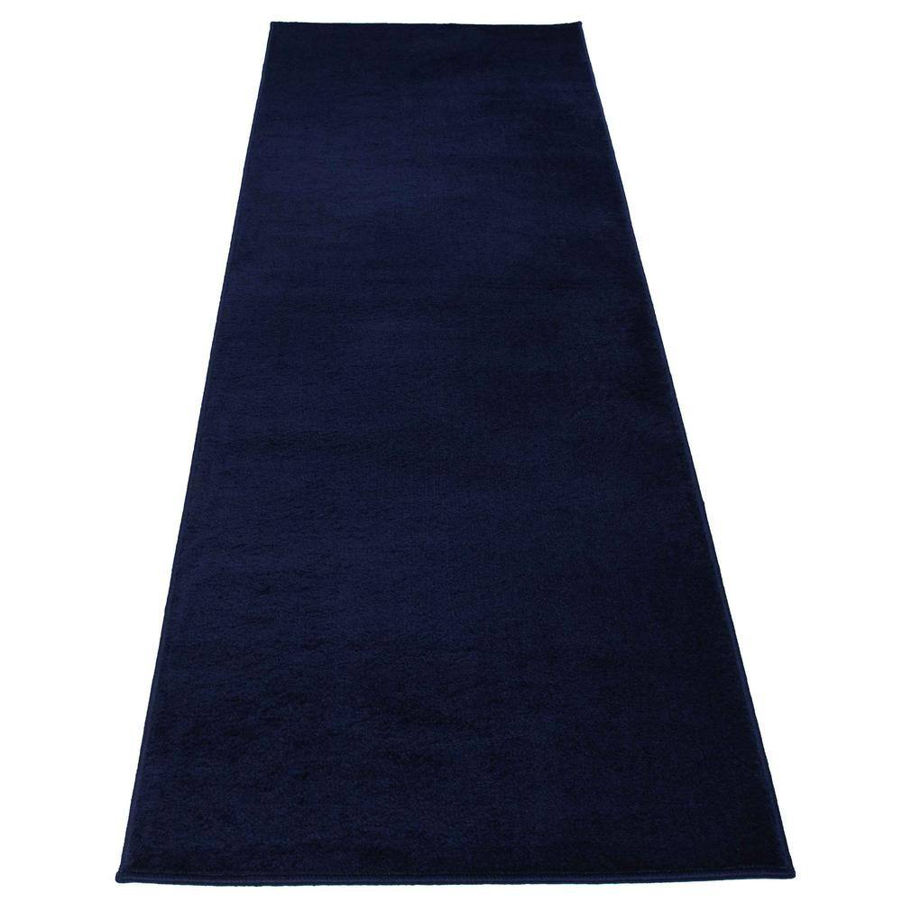 RugStylesOnline Euro Solid Navy Blue 36 in. Width x Your Choice Length ...