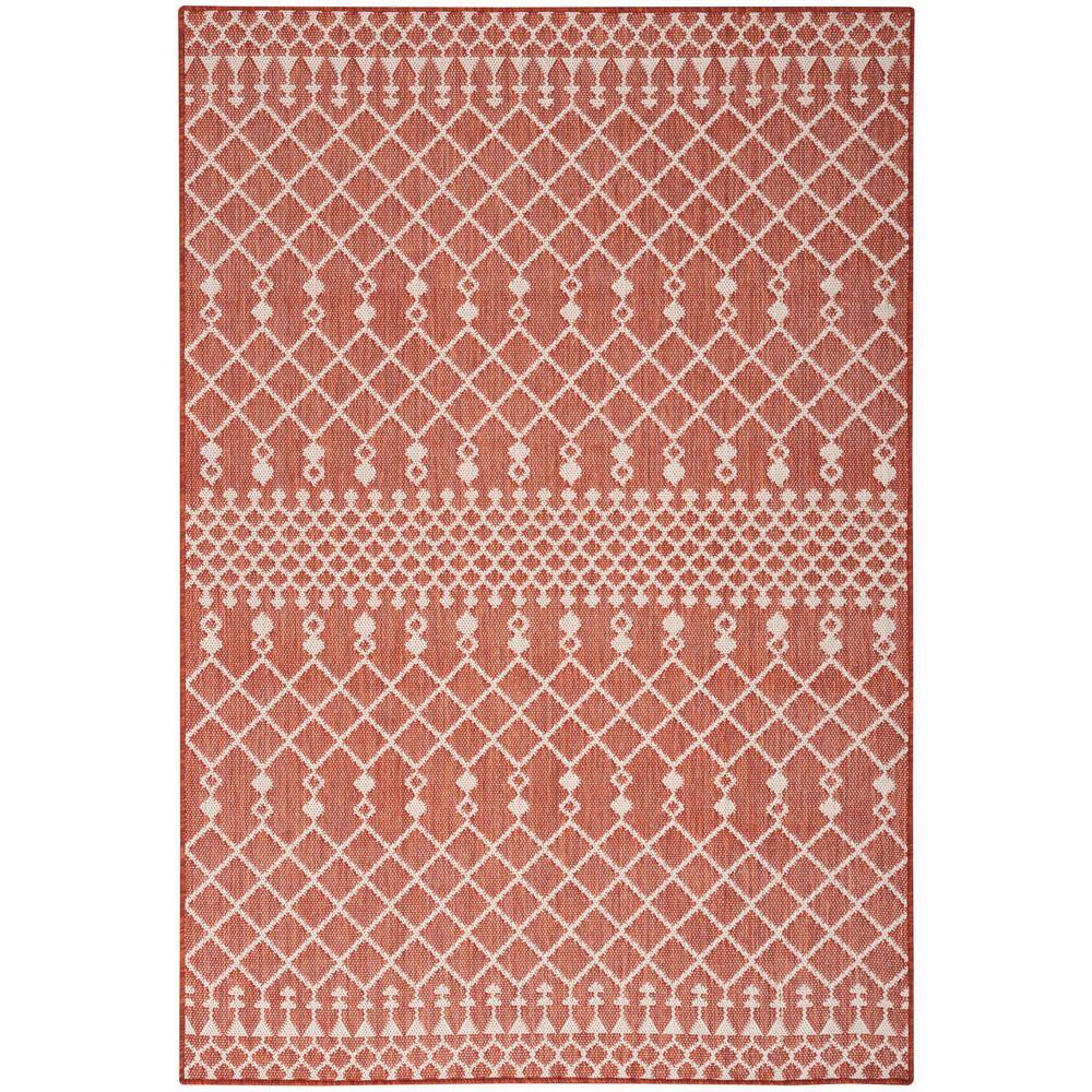 Nourison Positano Terracotta 5 ft. x 7 ft. Moroccan Contemporary Area ...