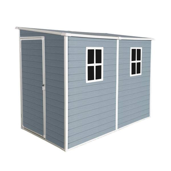 36 sq ft. 6 ft. W x 6 ft. D Gray Resin Outdoor Storage Shed with Floor ...