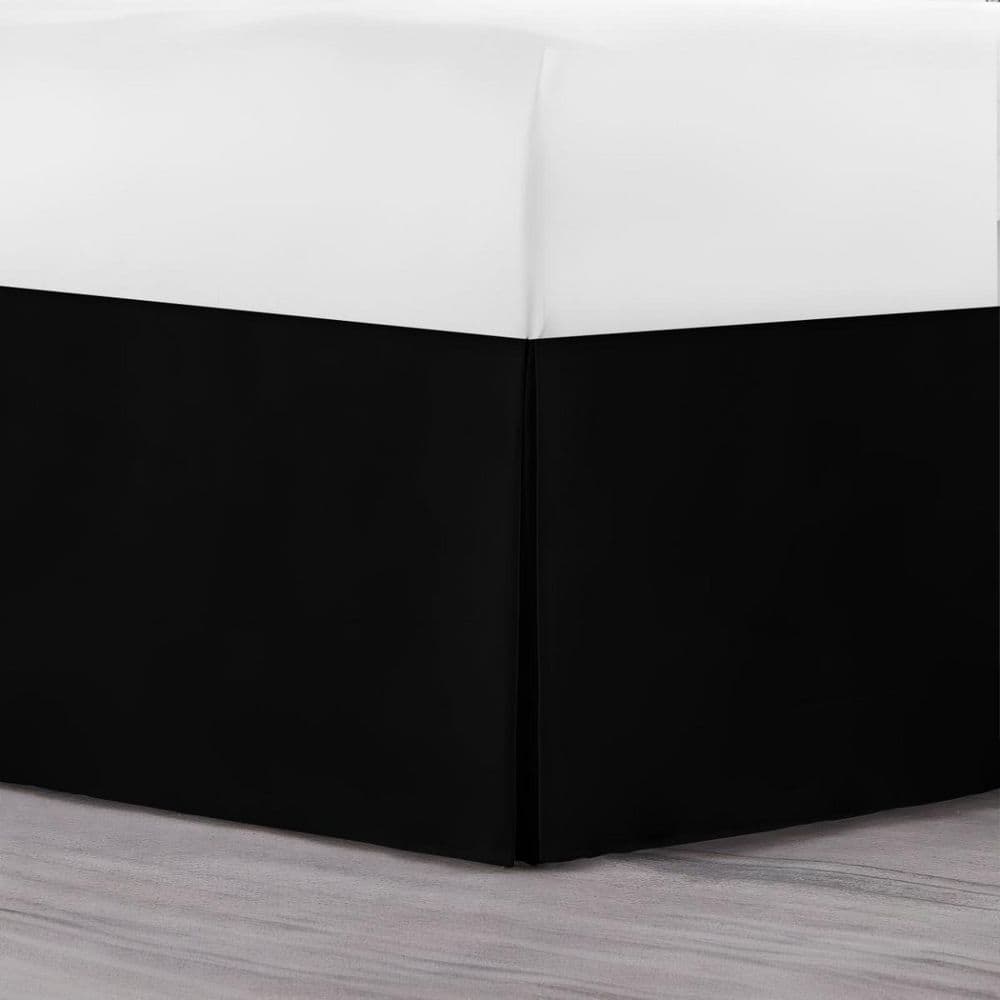 LDC LUX DECOR COLLECTION 16 in. Pleated Black Solid California King Bed ...