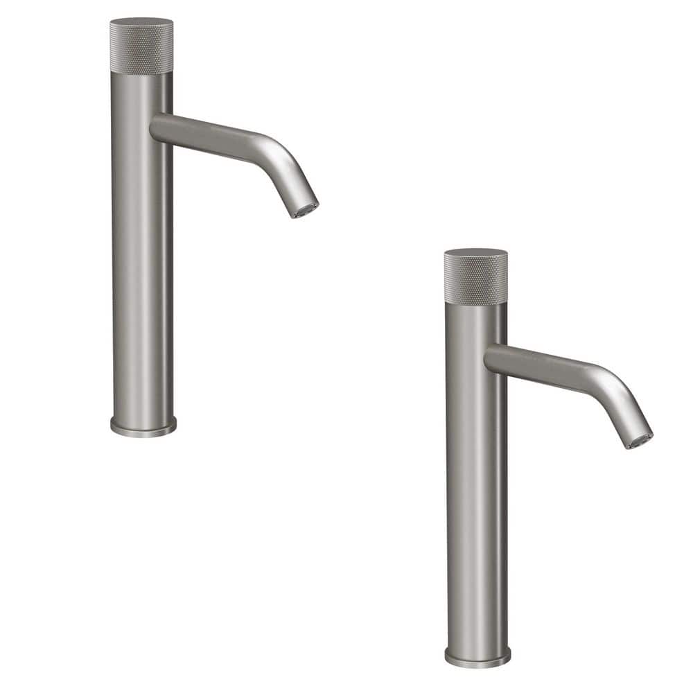 YAWWALK Single Handle Vessel Sink Faucet with Knurled Knob and Pop-up ...