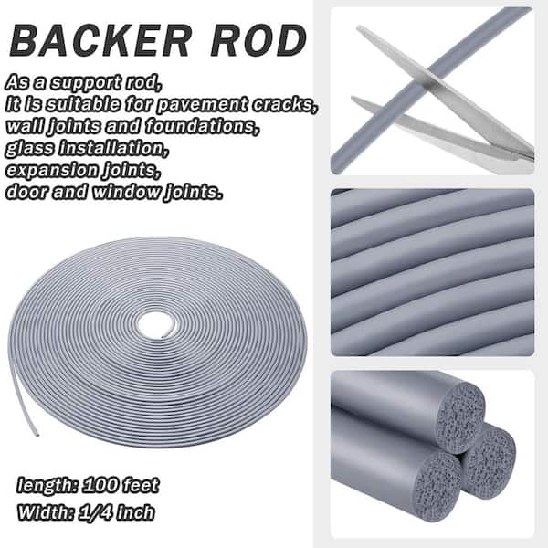 Angel Sar 1/4 in. x 100 ft. Foam Backer Rod, Concrete Expansion Joint ...