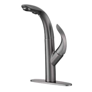 Staykiwi Single Handle High Arc Pull Out Sprayer Kitchen Faucet in Gun ...