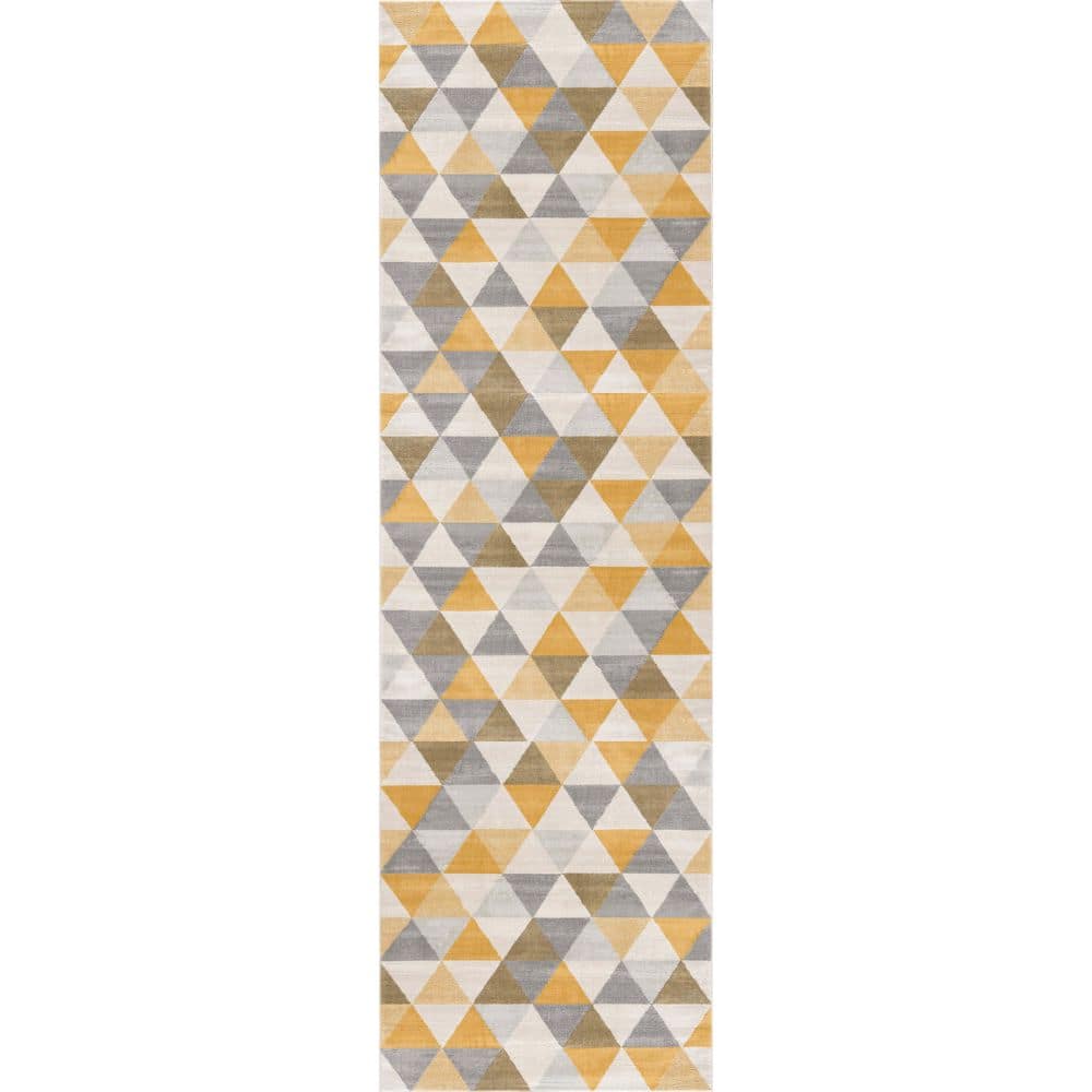 Reviews for Rug Branch Savannah Yellow Beige, Geometric 2 ft. x 9 ft ...