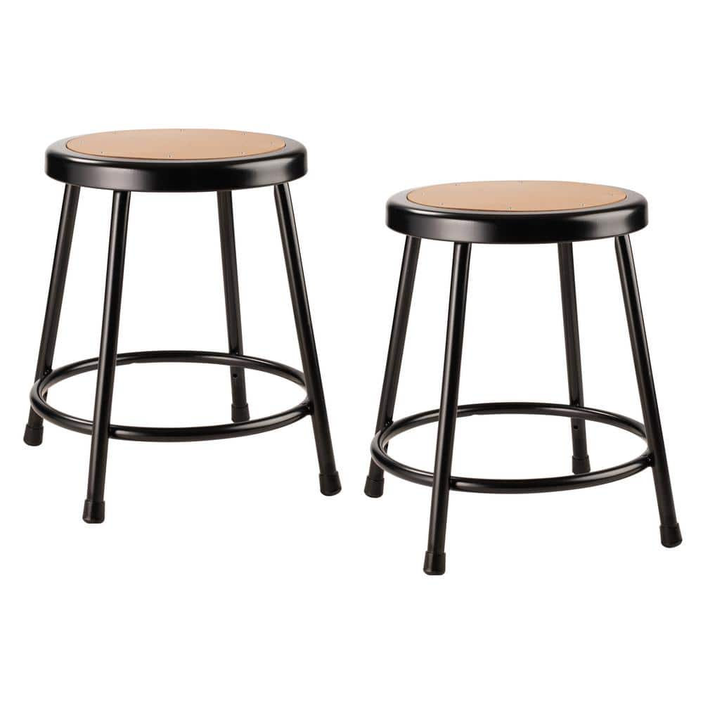 National Public Seating 18 in. Black Heavy Duty Steel Stool 2 Pack 6218 10 2 The Home Depot
