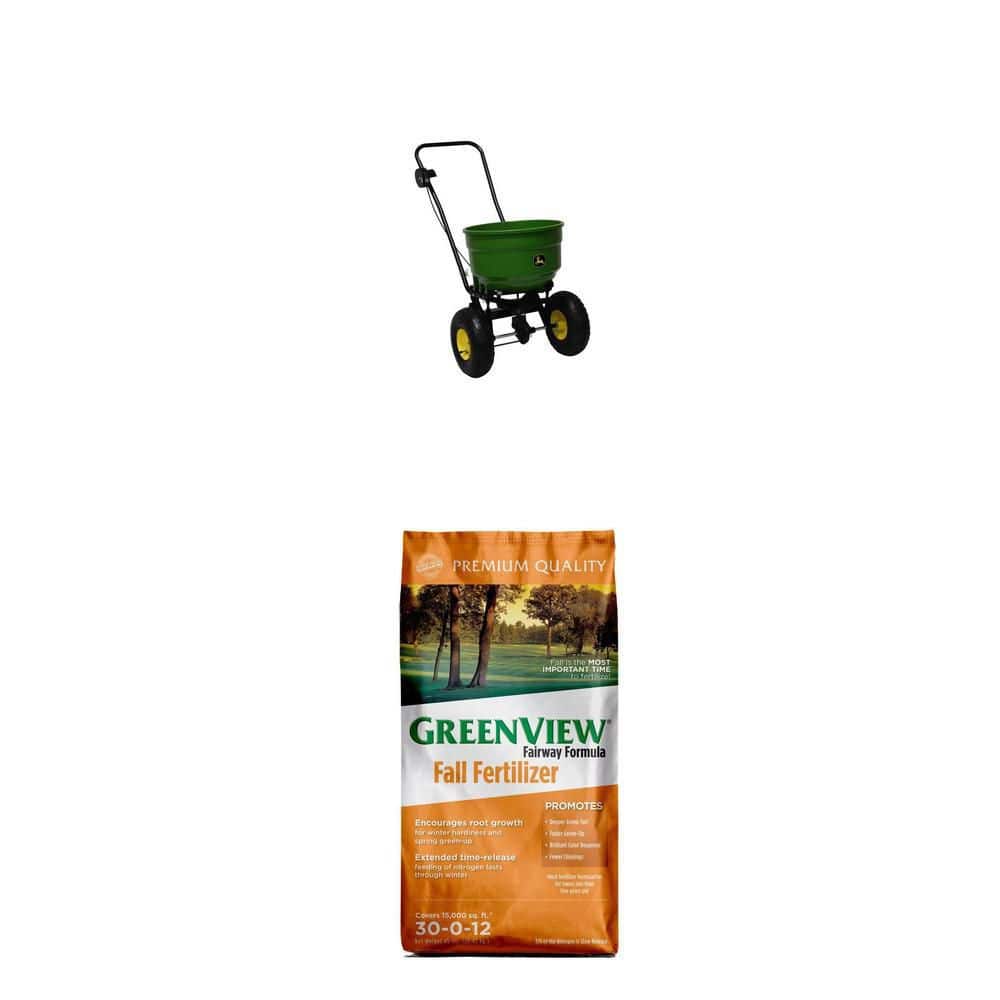 50 lbs. Push Broadcast Spreader and Fairway Formula 45 lbs. Fall Lawn ...