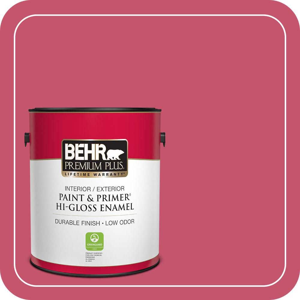 BEHR PREMIUM PLUS 1 gal. #120B-7 Tropical Smoothie Hi-Gloss Enamel ...