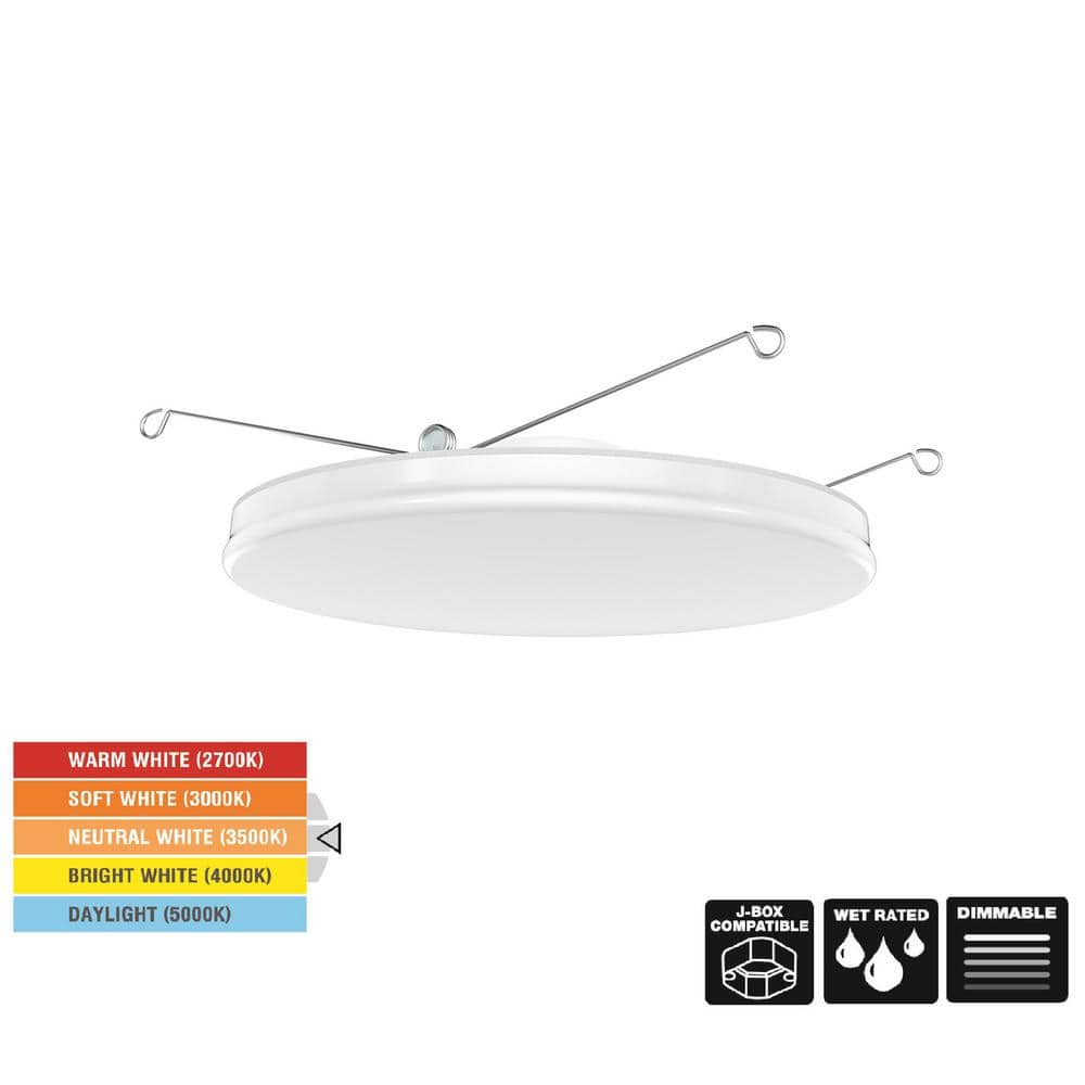 Commercial Electric 8 in. Integrated LED White Retrofit Trimless Disk ...