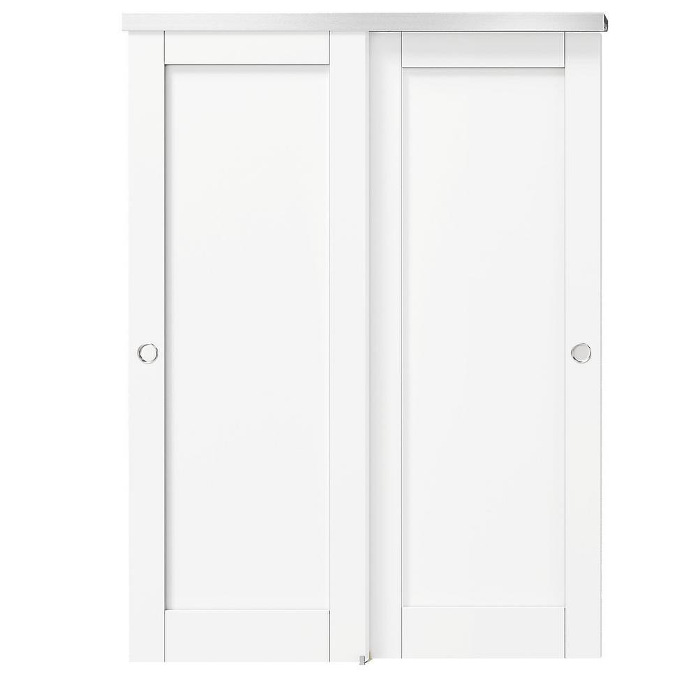 TENONER 60 in. x 80 in. White, Solid Core, MDF and DIY Painted Double 1 ...