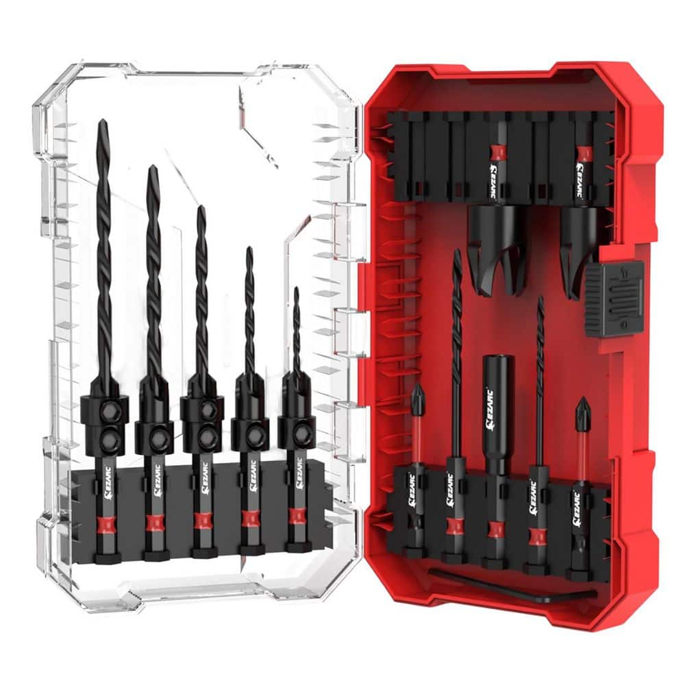 15 PCS High-Speed Steel Tapered Countersink Drill Bit Set with Wood ...