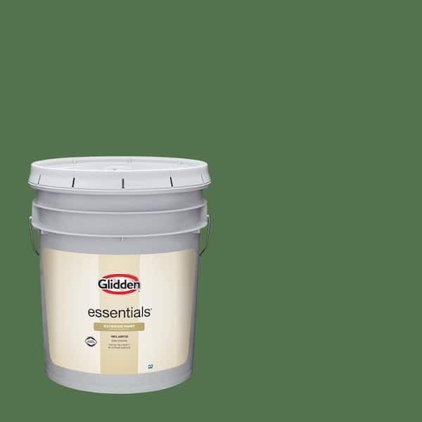 Glidden Essentials 5 gal. PPG1131-7 Clover Leaf Satin Exterior Paint ...
