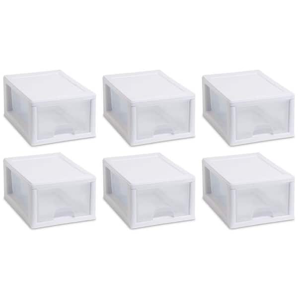Sterilite Small Box 6 qt. Modular Stacking Storage Drawer Container ...