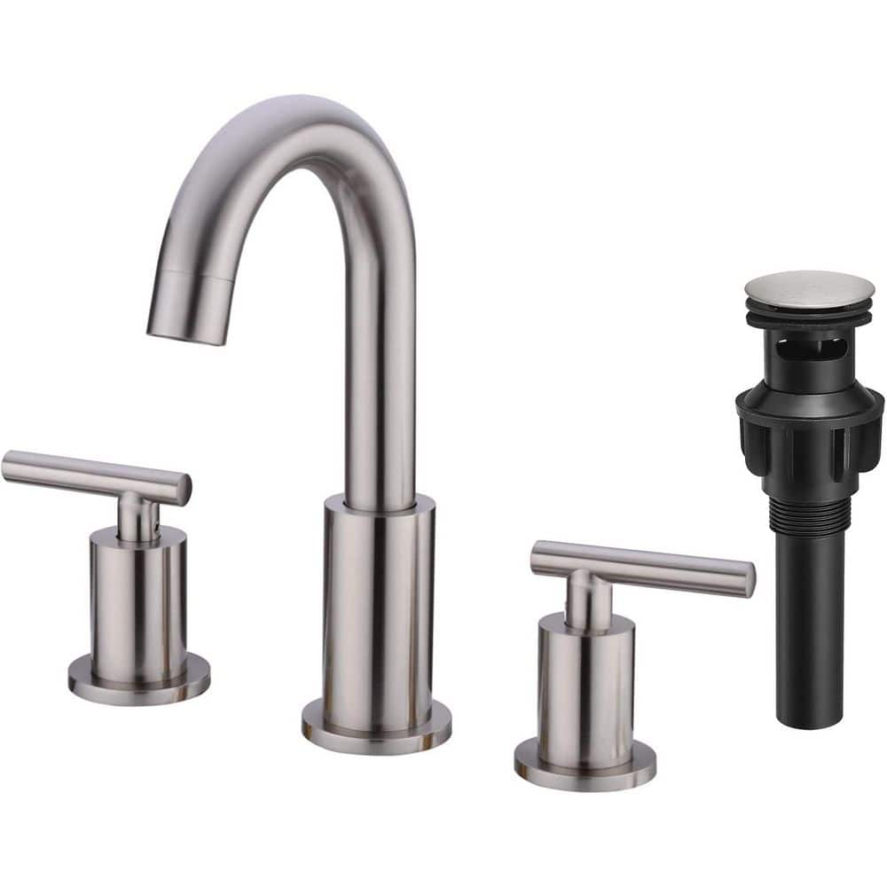 MTTCLE 8 in. Widespread Double Handle Mid Arc Bathroom Faucet with ...