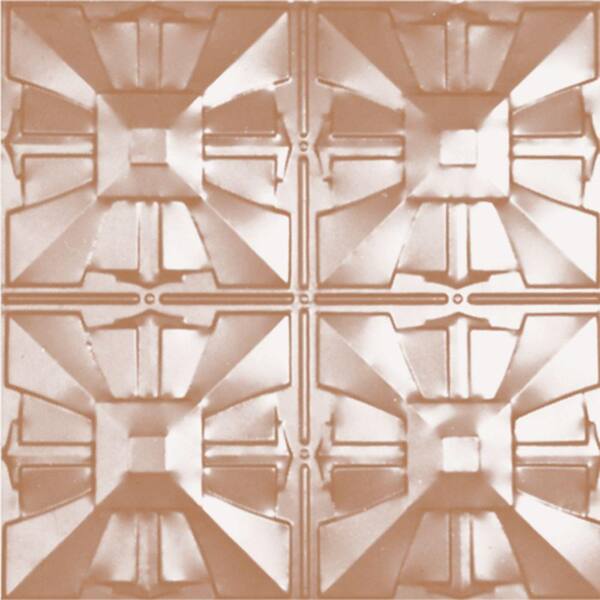 Shanko 2 ft. x 2 ft. Lay-in Suspended Grid Tin Ceiling Tile in Satin ...