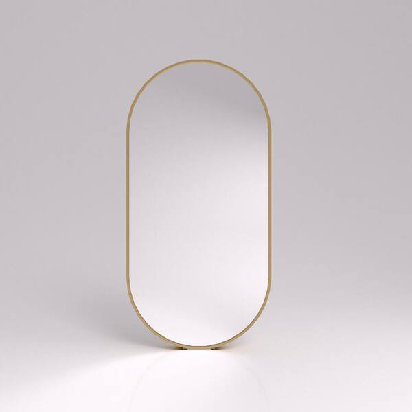 TaiMei 18 in. W x 36 in. H Oval Framed Wall Bathroom Vanity Mirror in ...