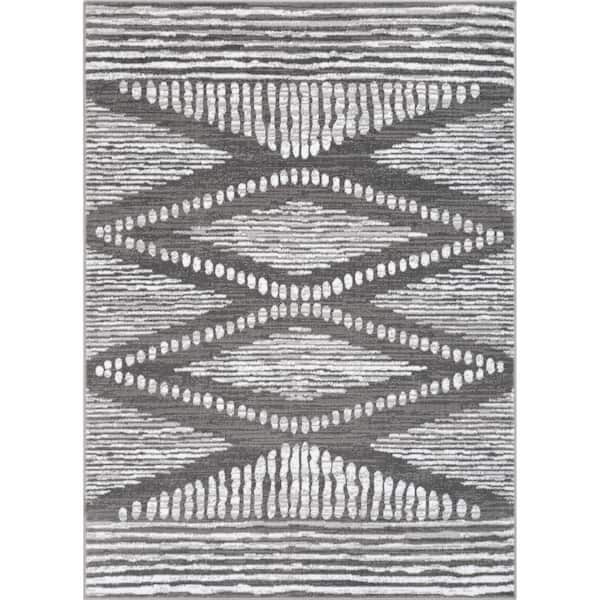 Well Woven Dulcet Aosta Grey 7 ft. 10 in. x 9 ft. 10 in. Tribal Diamond ...