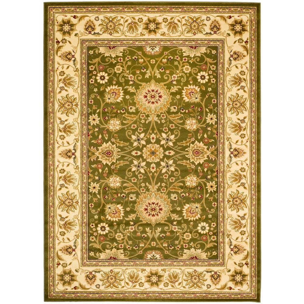 SAFAVIEH Lyndhurst Sage/Ivory 6 ft. x 9 ft. Border Floral Antique Area ...