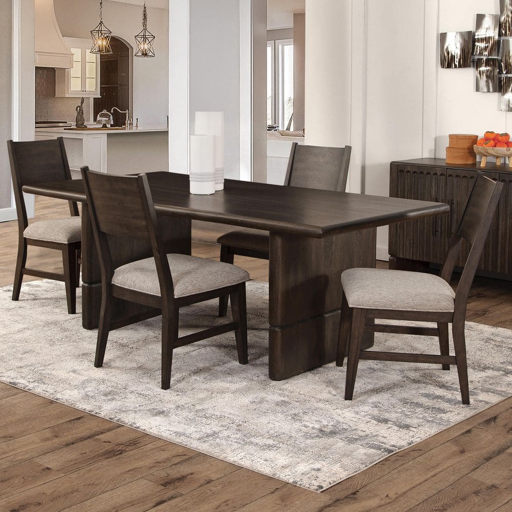 Steve Silver Norvell 5 Piece Brown Wood Dining Room Set Seats 4 NR500 ...