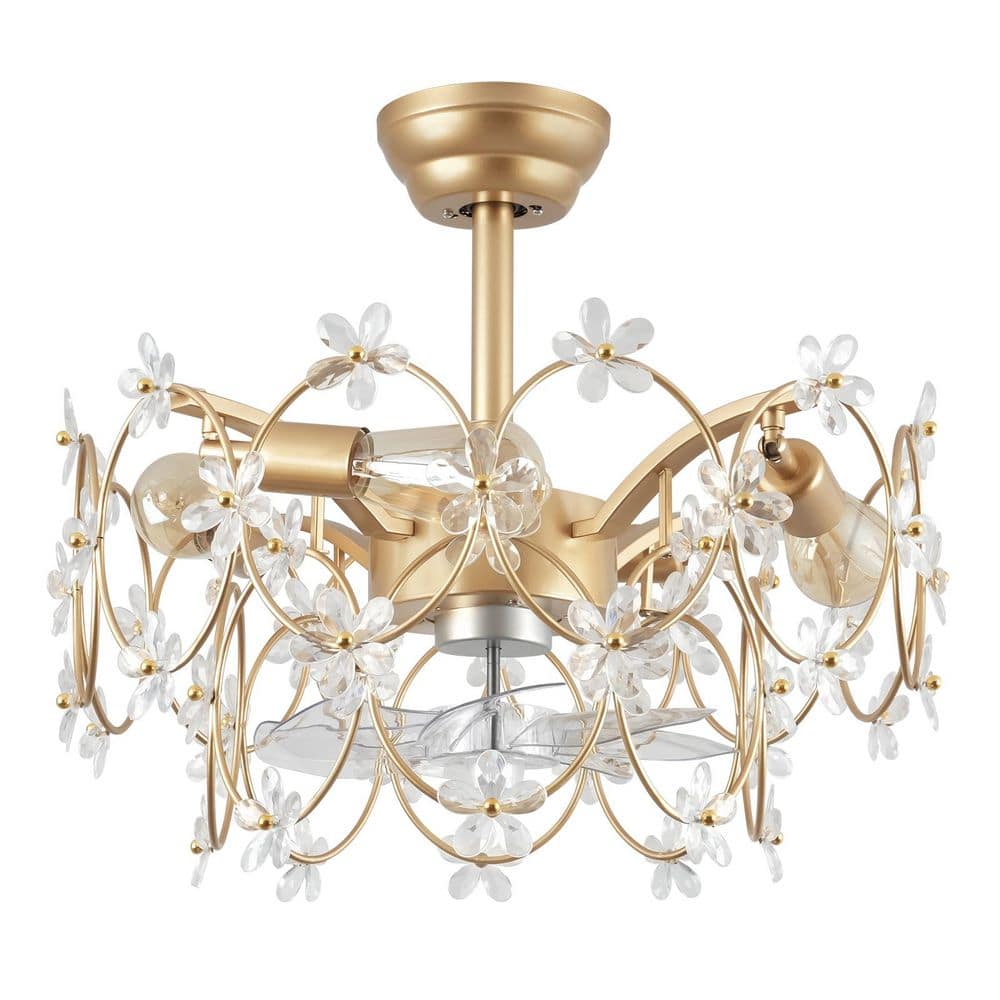 Ltemziiy 21 in. Indoor Golden Double Layered Floral Patterns Ceiling ...