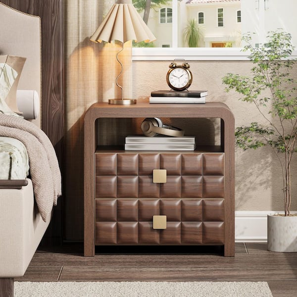 CHRISTOPHER KNIGHT HOME Ulford Modern Glam 22 in. Walnut Finish 2 ...