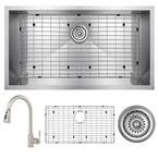 Akicon 18 Gauge Stainless-Steel 30 in. Single Bowl Undermount Kitchen ...
