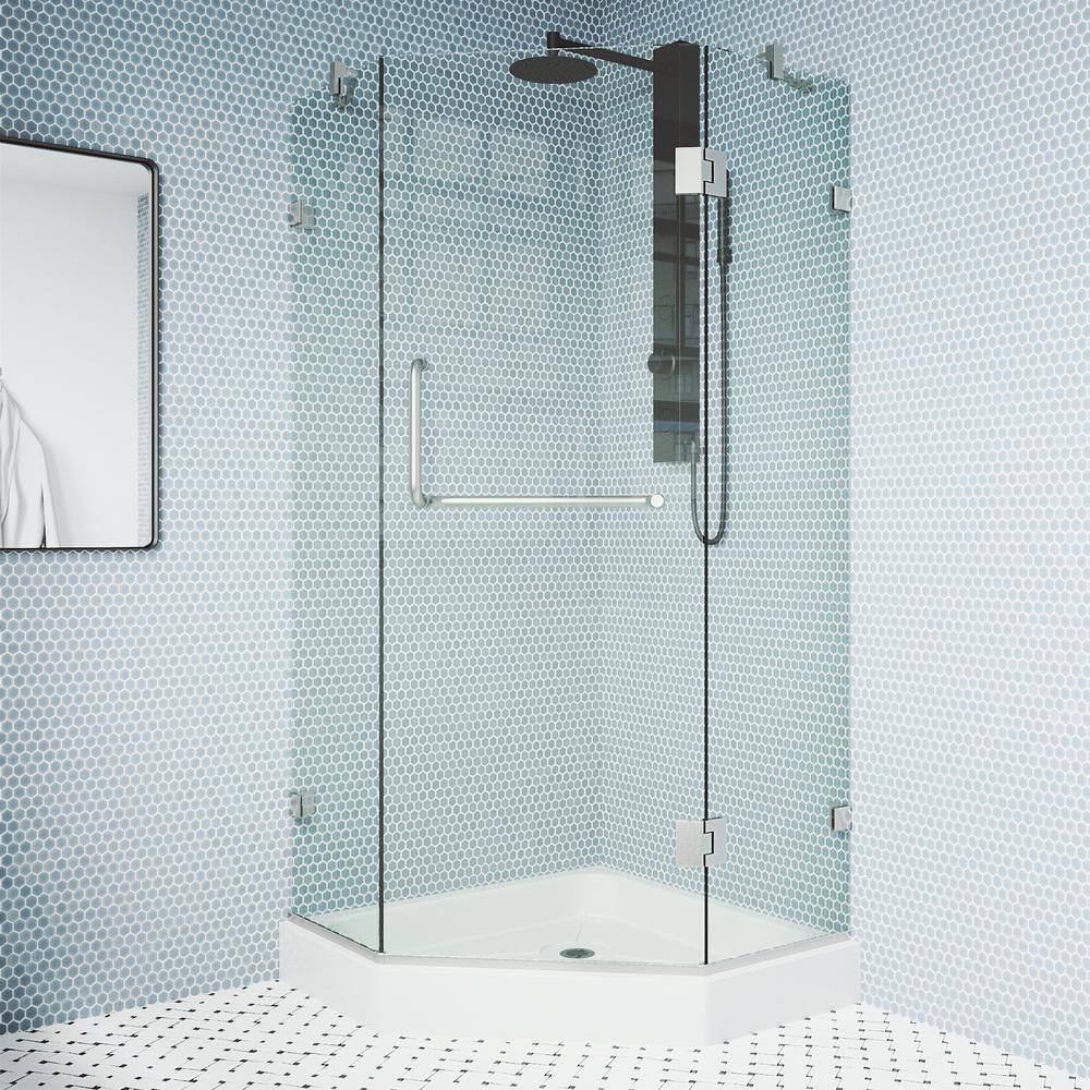 Reviews for VIGO Piedmont 40 in. L x 40 in. W x 79 in. H Frameless Pivot Neo-angle Shower ...