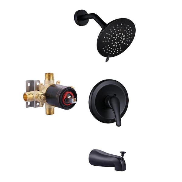 ARCORA Single Handle 5-Spray Tub and Shower Faucet 2.2 GPM in. Spot Defense Oil Rubbed Bronze ...