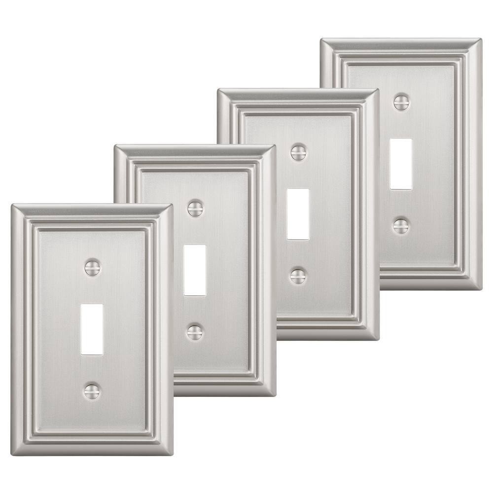 DEWENWILS 1-Gang Brushed Nickel Toggle Metal Wall Plates (4-Pack ...