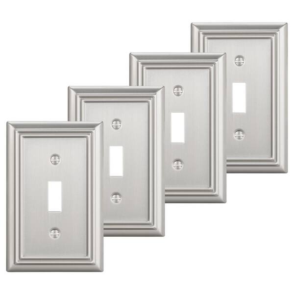 DEWENWILS 1-Gang Brushed Nickel Toggle Metal Wall Plates (4-Pack ...