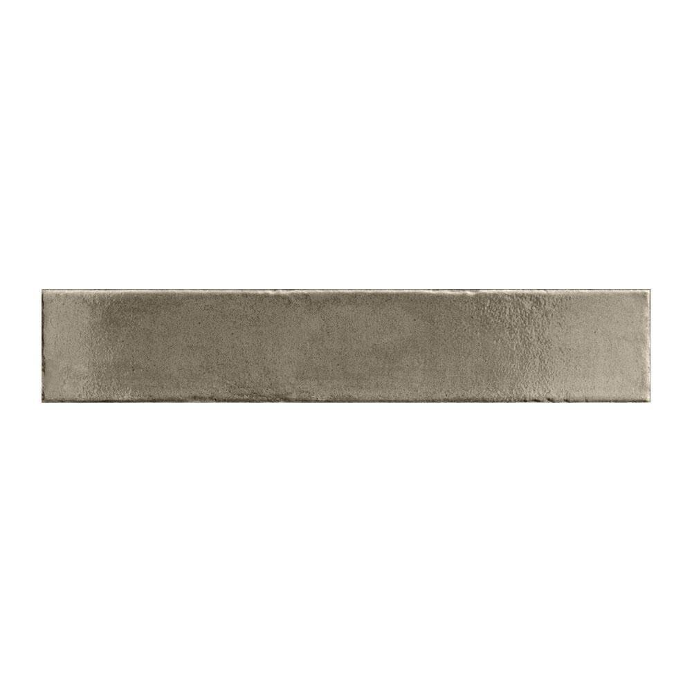 ANDOVA Ivox Voen Brown 3 in. x 16 in. Herringbone Glossy Porcelain ...