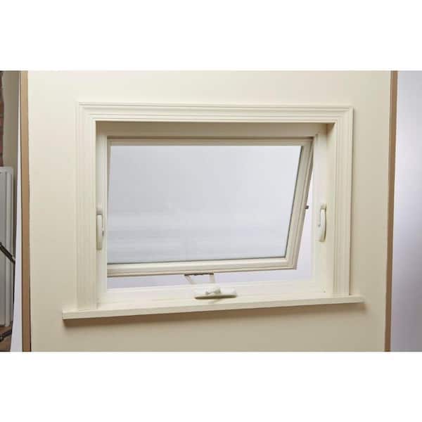 TAFCO WINDOWS 32 in. x 14 in. White Double-Pane Insulated Glass Hinged ...