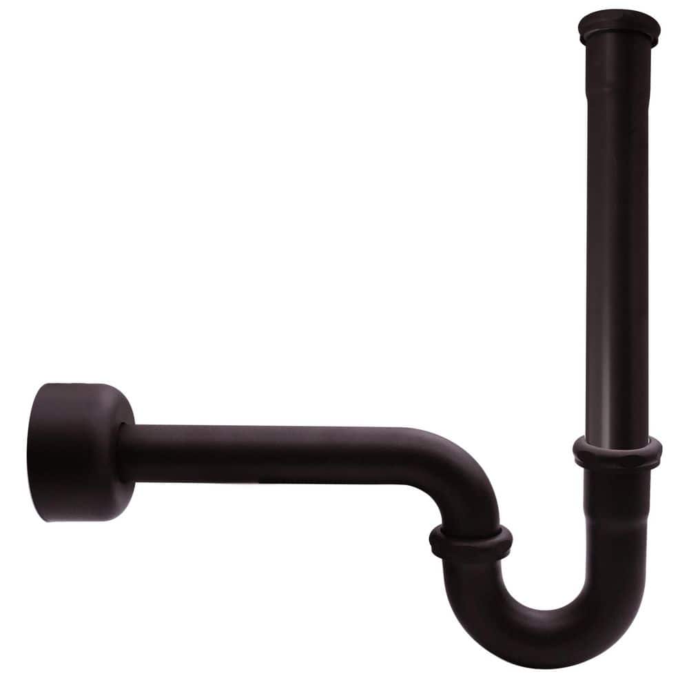 Westbrass 1-1/2 in. Brass Bathroom Sink P-Trap with 12 in. Slip Joint ...