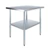 AMGOOD 30 in. x 36 in. Stainless Steel Kitchen Utility Table with ...