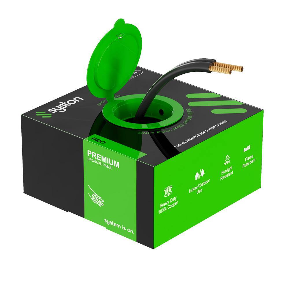 Syston Cable Technology 100 ft. Black 14/2 Stranded Bare Copper Low ...