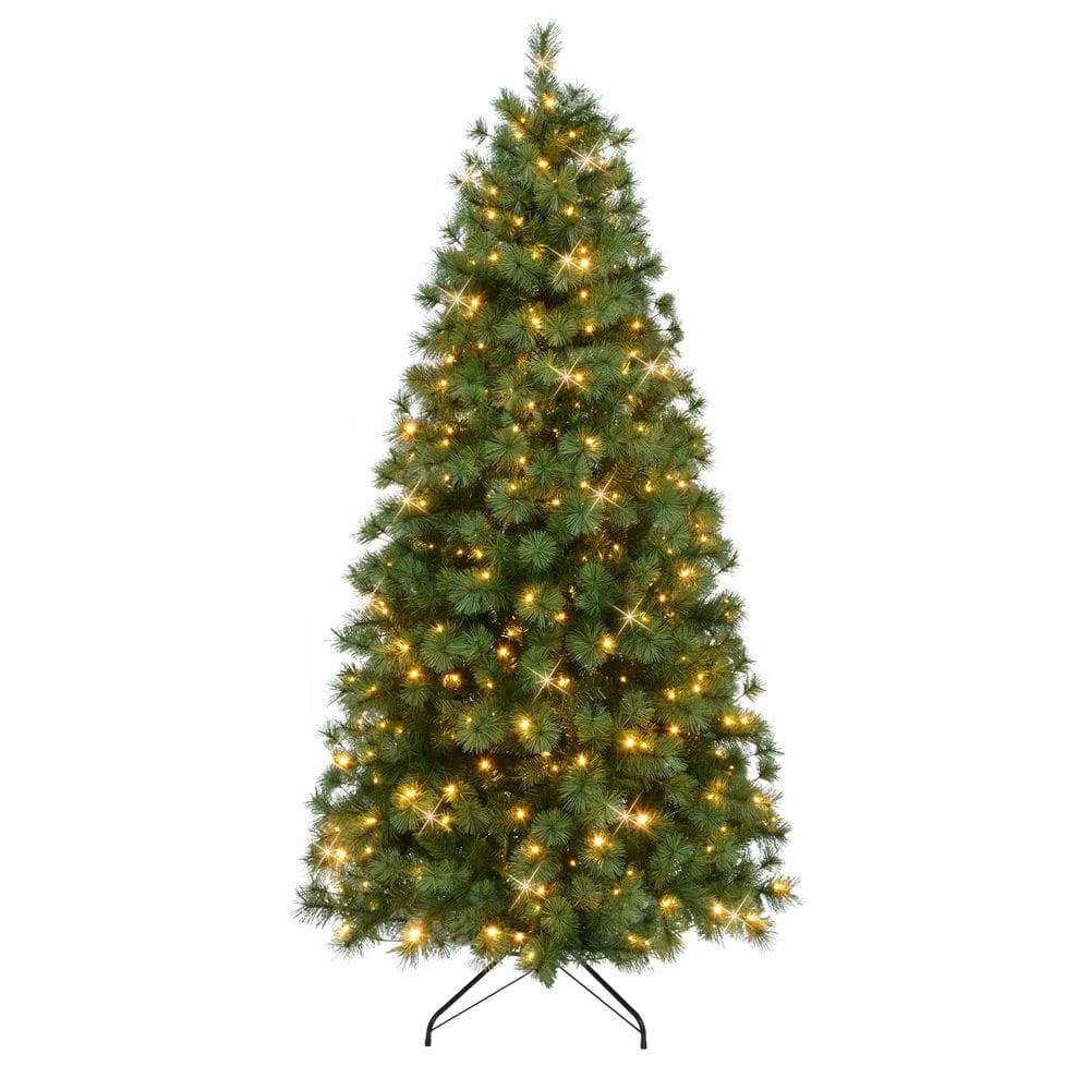 Puleo International 7.5 ft. Pre-Lit Colorado Pine Artificial Christmas ...