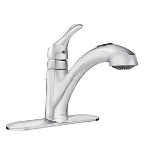 MOEN Renzo Spot Resist Stainless 9 in. H Pull Out Sprayer Kitchen ...