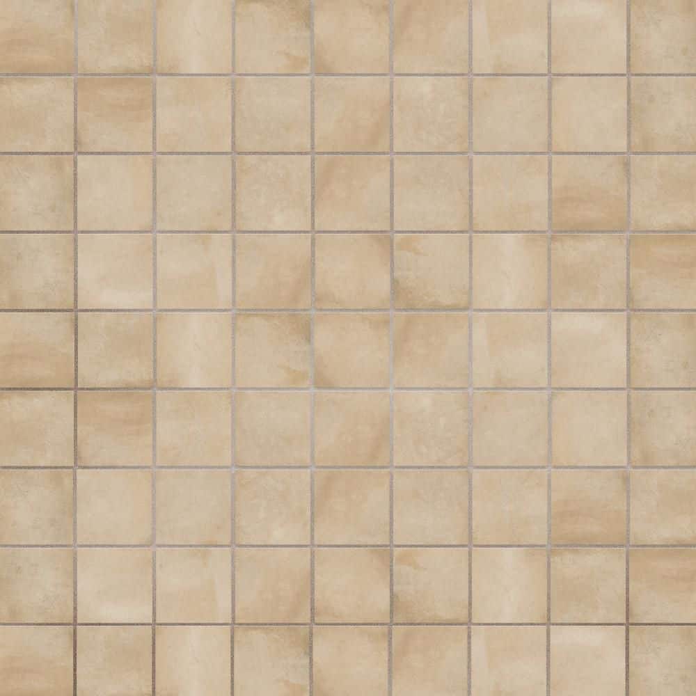 Merola Tile Laverton Taco Beige 2 in. x 2 in. Porcelain Floor and Wall ...