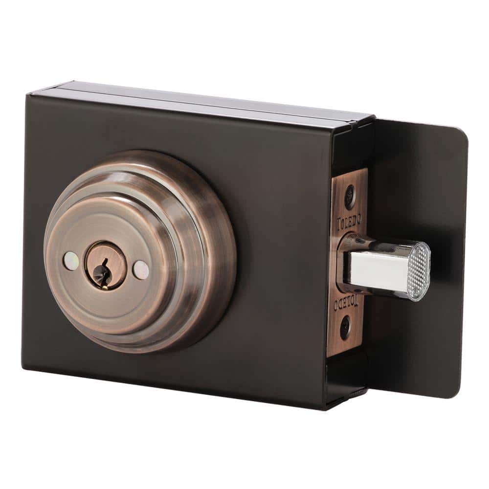 TOLEDO Antique Copper Double Cylinder Gate Deadbolt with Metal Box T313 ...