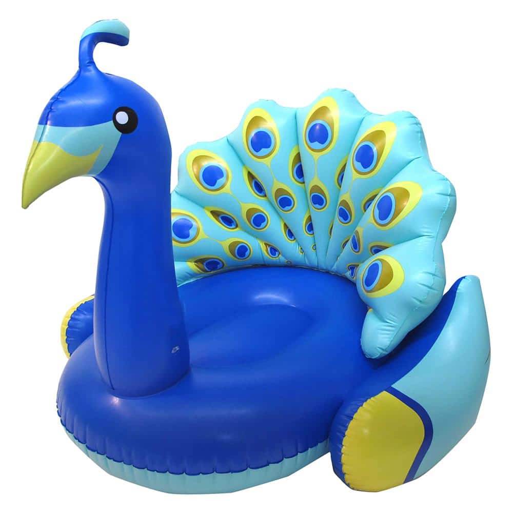 Swimline Blue Round Vinyl Giant Peacock Lounger Pool Float 90705 - The ...