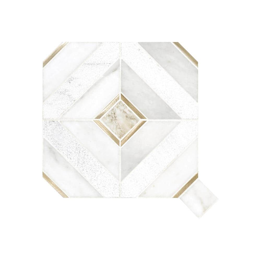 MSI Verona Gold 12 in. x 12 in. Marble/Metal Mesh-Mounted Mosaic Floor ...
