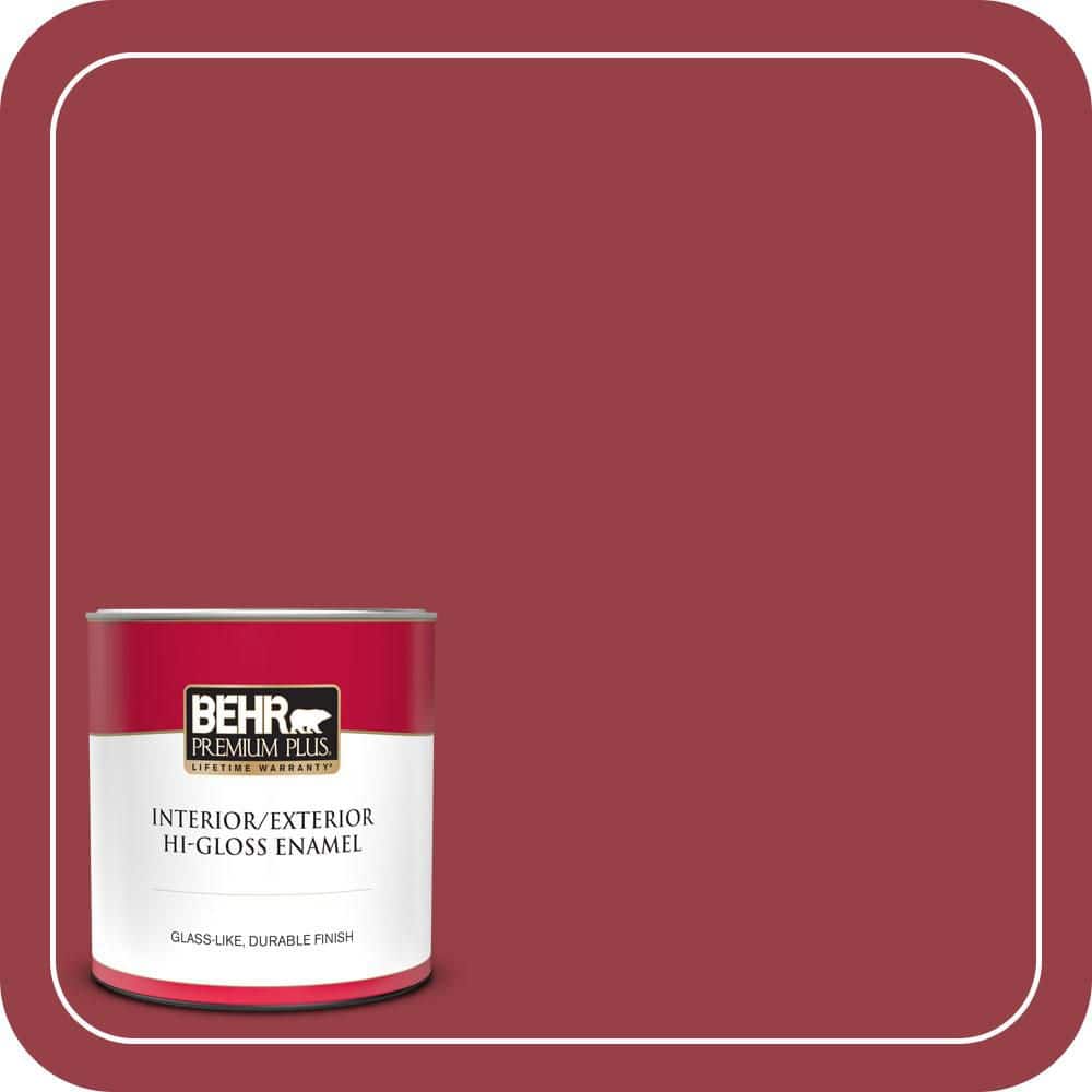 BEHR PREMIUM PLUS 1 qt. #140D-7 Classic Cherry Hi-Gloss Enamel Interior ...