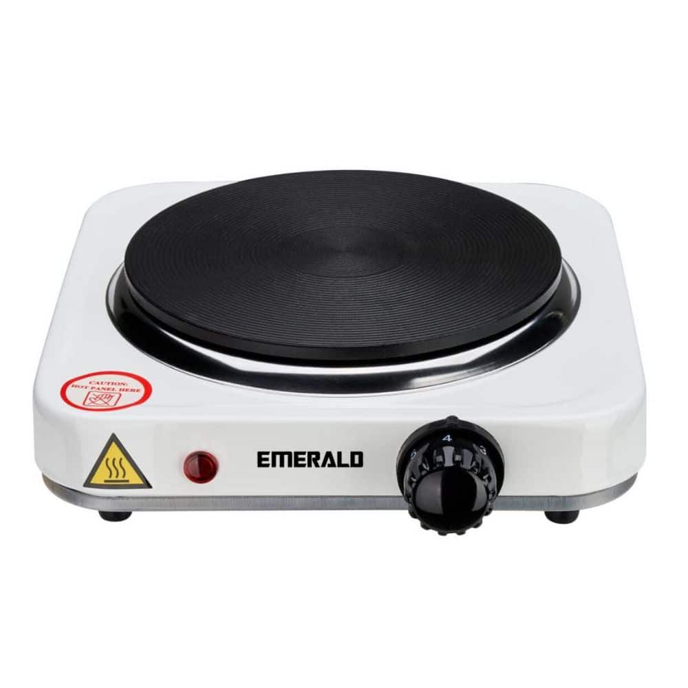 Emerald 1000W Single Burner 6.1 in. White Electric Hot Plate Stove SM ...