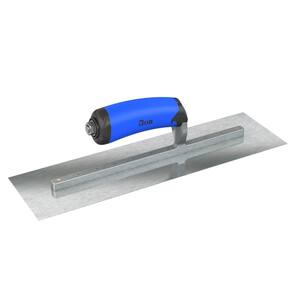 Bon Tool 18 in. x 4 in. Blue Steel Square End Finish Trowel with ...