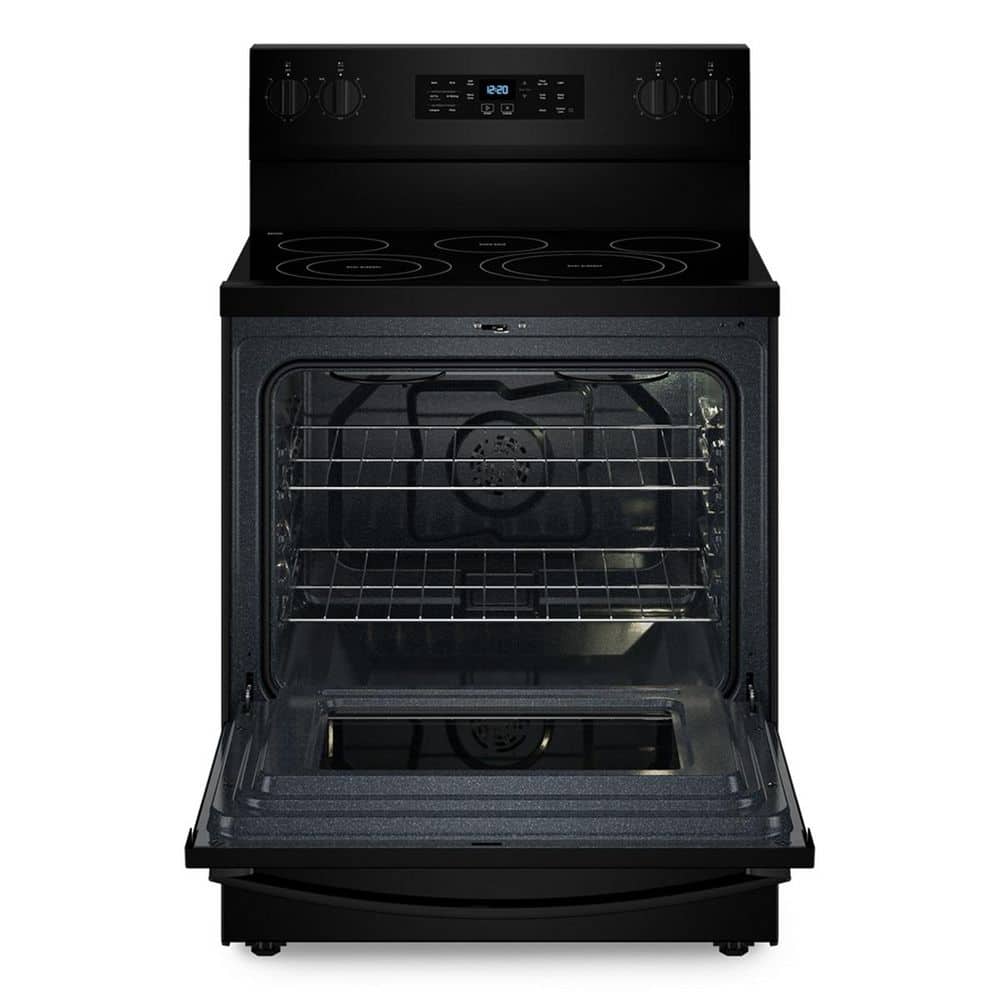 Whirlpool 30 in. 5-Element Freestanding Electric Range in Black with ...
