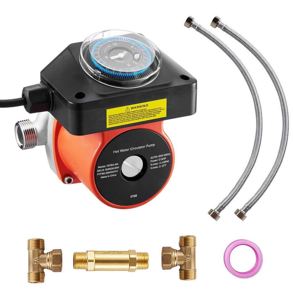 VEVOR Hot Water Recirculating Pump Kit with Bypass Valve, Timer ...